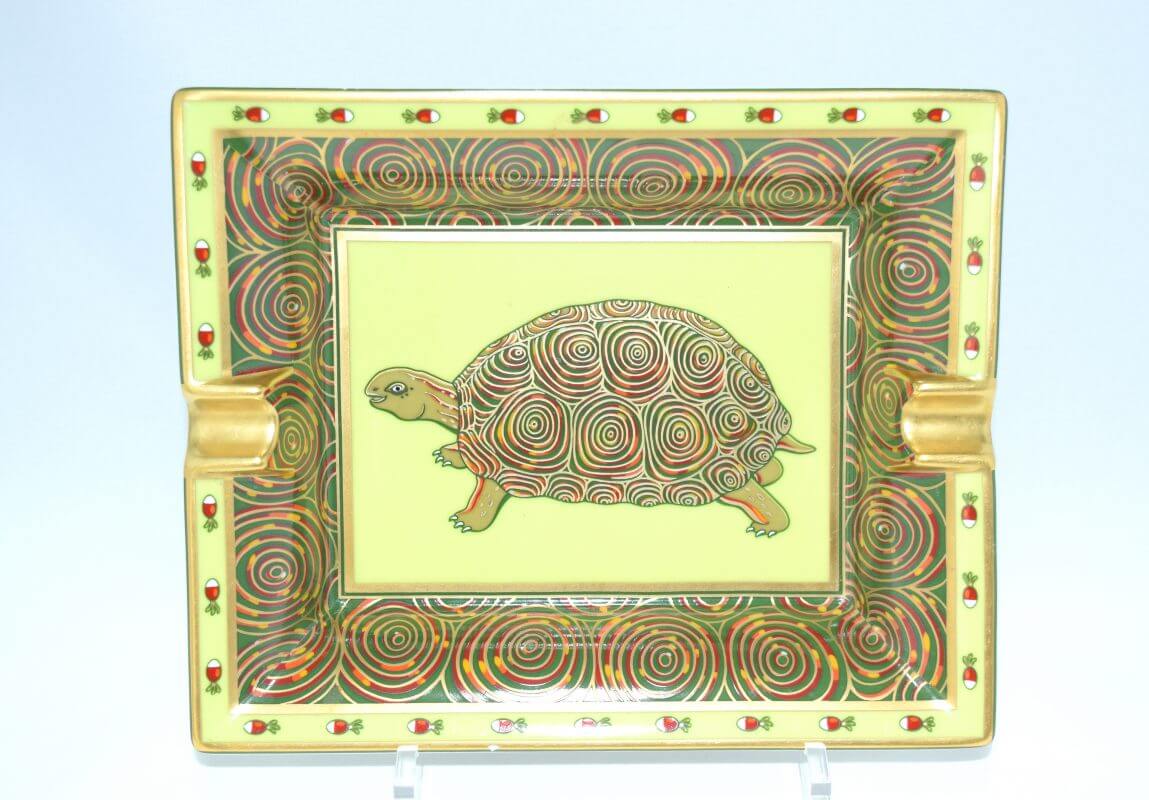 Hermes Turtle Change Tray Greem Porcelain Ashtray tortoise Dinnerware ...
