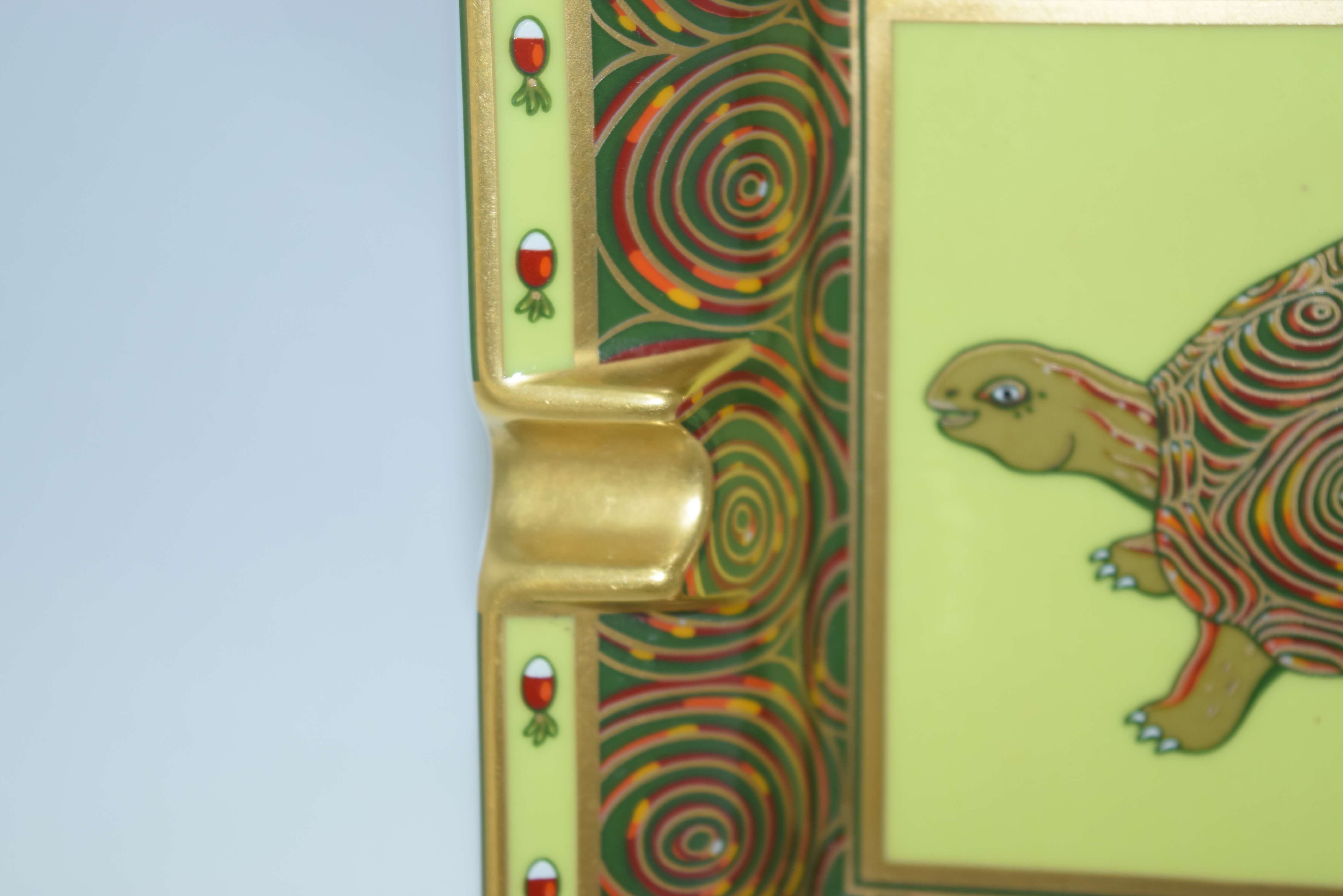 Hermes Turtle Change Tray Greem Porcelain Ashtray tortoise Dinnerware ...